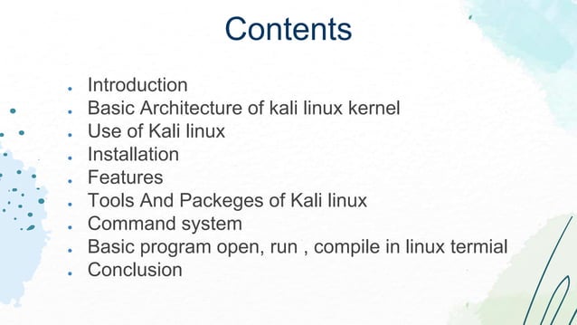 Kali Linux-Operating System Presentation.pptx | Operating Systems | Computer Software and ...