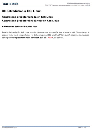 Kali Linux Manual | PDF