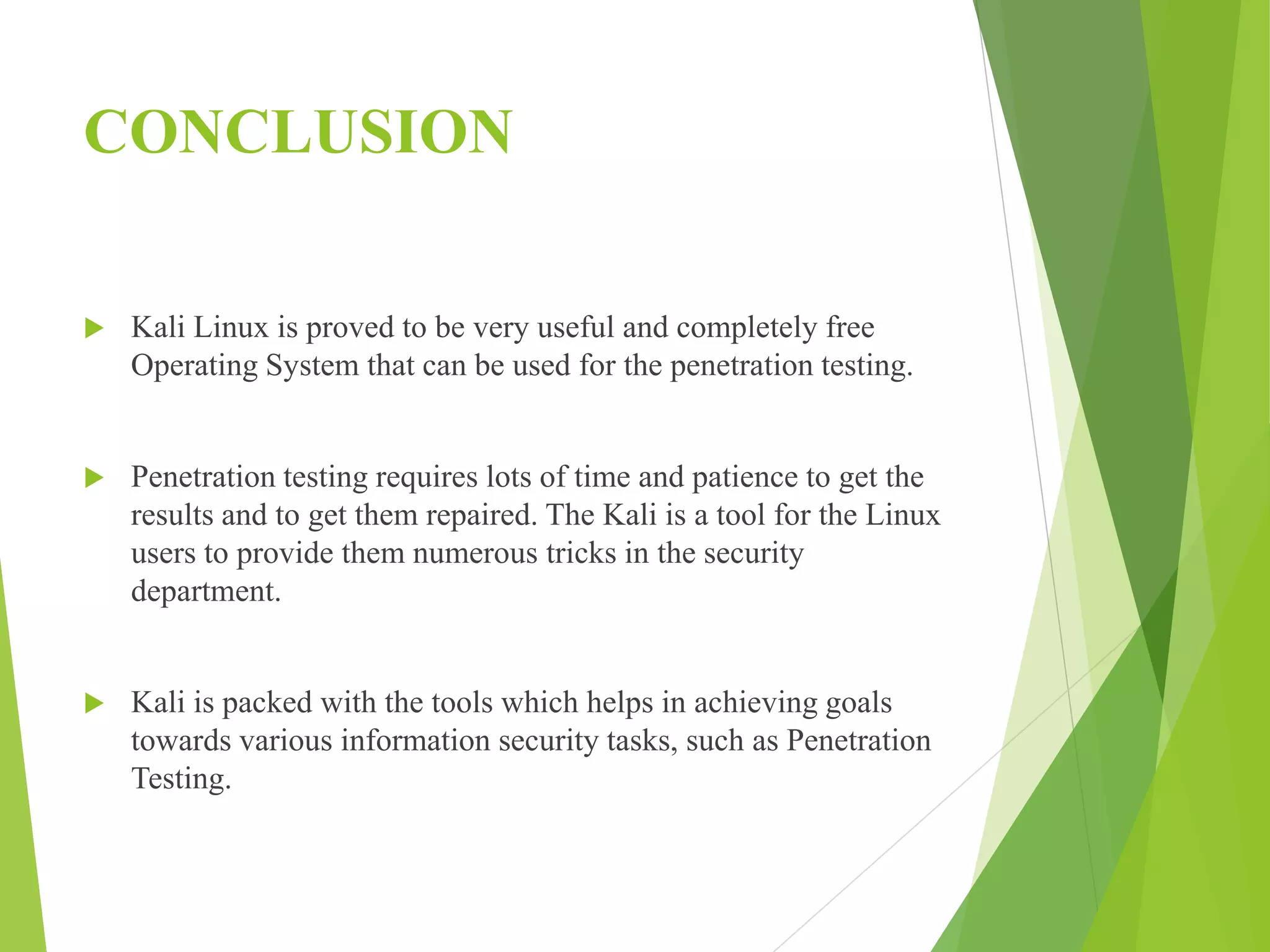 penetration test using Kali linux ppt | PDF