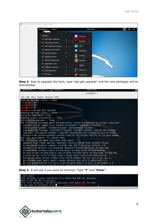 Kali linux tutorial | PDF | Operating Systems | Computer Software and Applications