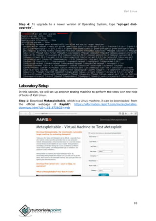 Kali linux tutorial | PDF | Operating Systems | Computer Software and Applications
