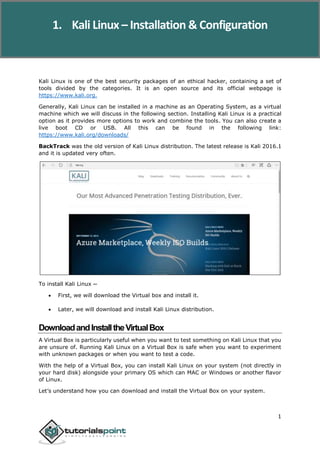 Kali linux tutorial | PDF | Operating Systems | Computer Software and Applications