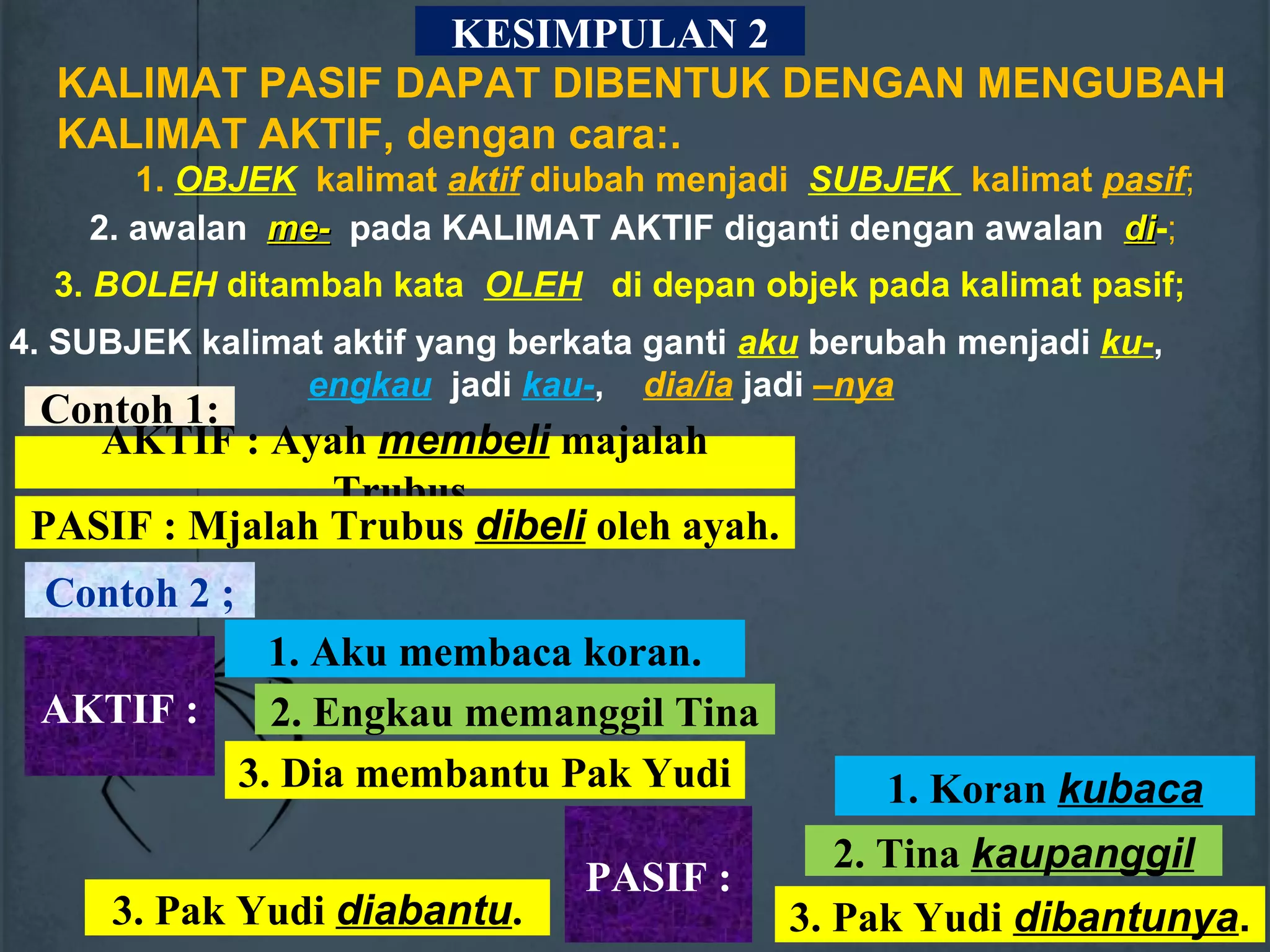 KALIMAT AKTIF DAN PASIF | PPT