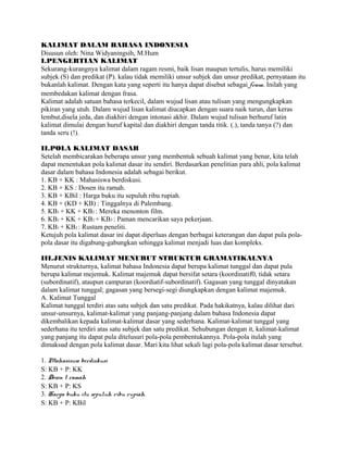 Kalimat dalam bahasa indonesia | DOC