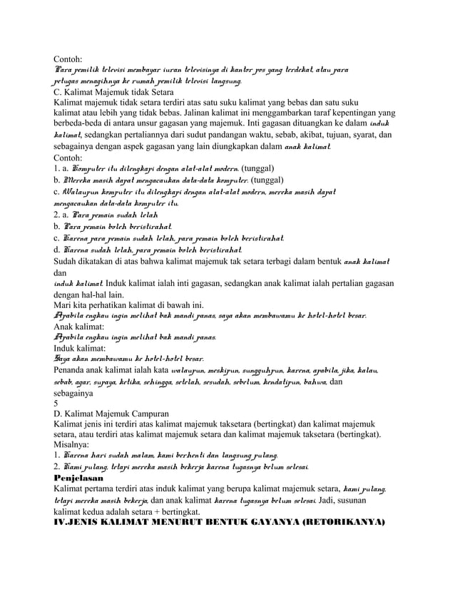 Kalimat dalam bahasa indonesia | DOC