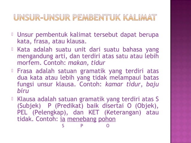Kalimat Dalam Bahasa Indonesia | PPT