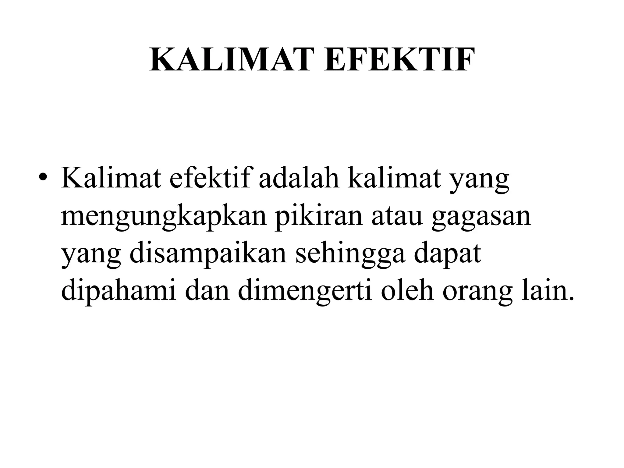 Kalimat efektif | PPTX