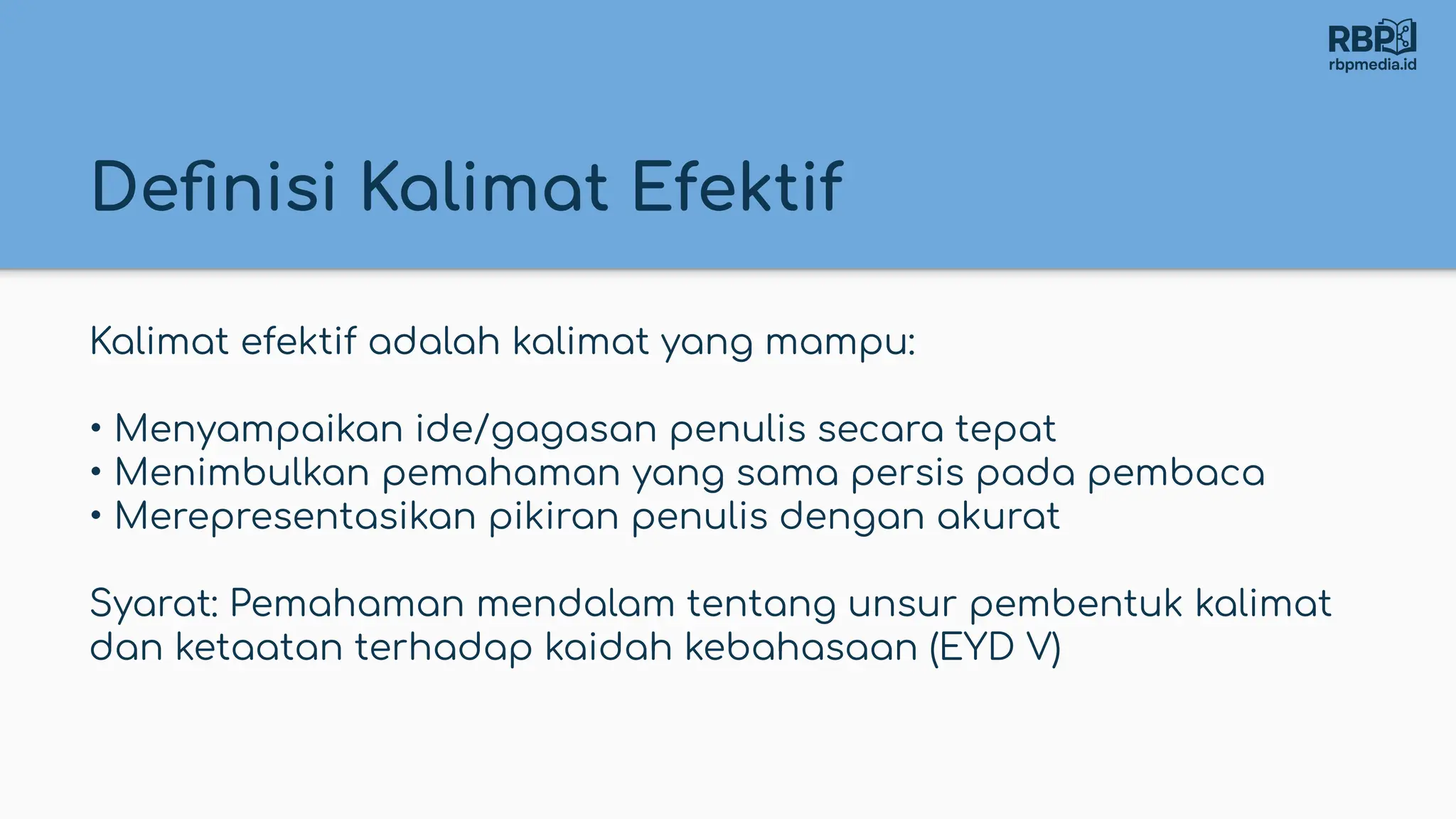Kalimat Efektif dalam Ragam Tulis Ilmiah (EYD V) - Restu Bias ...