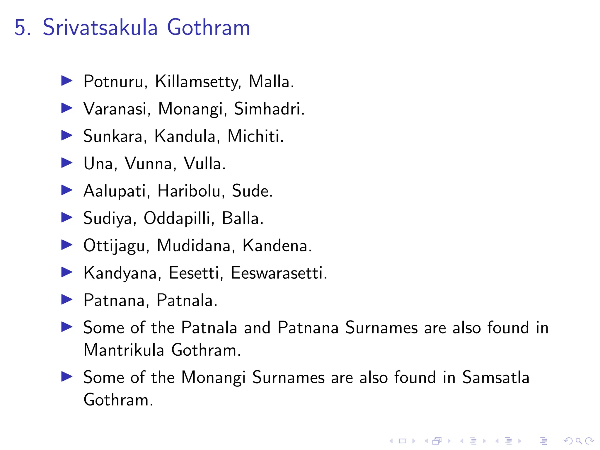 Kalingavysya Gothram and Surname Associations | PDF