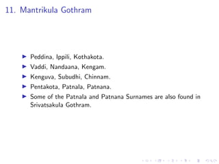 Kalingavysya Gothram and Surname Associations | PDF