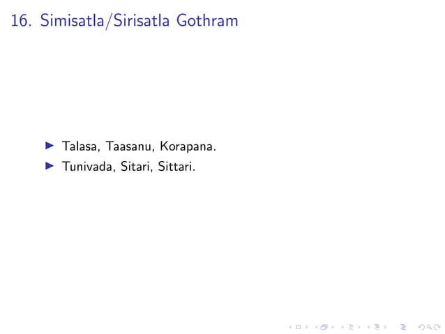 Kalingavysya Gothram and Surname Associations | PDF