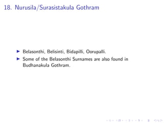 Kalingavysya Gothram and Surname Associations | PDF