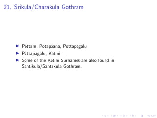 Kalingavysya Gothram and Surname Associations | PDF