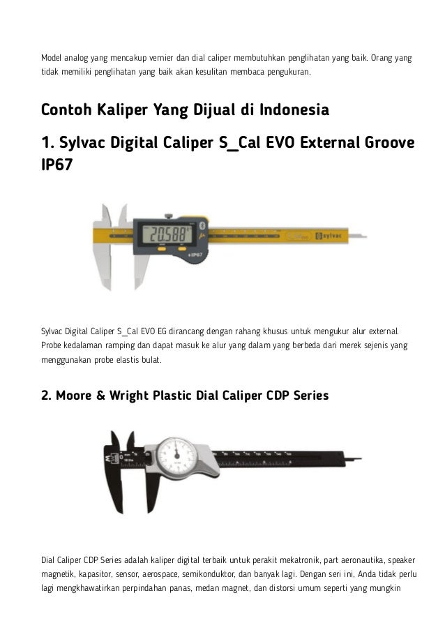Caliper - Jenis dan Contoh Kaliper Terbaik | PDF