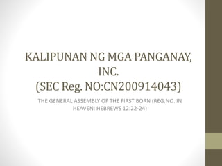 Kalipunan ng mga panganay, inc. | PPTX | Christianity | Religion ...