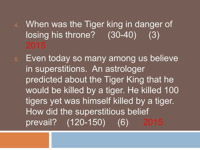 The Tiger King | PPTX | Hinduism | Religion & Spirituality