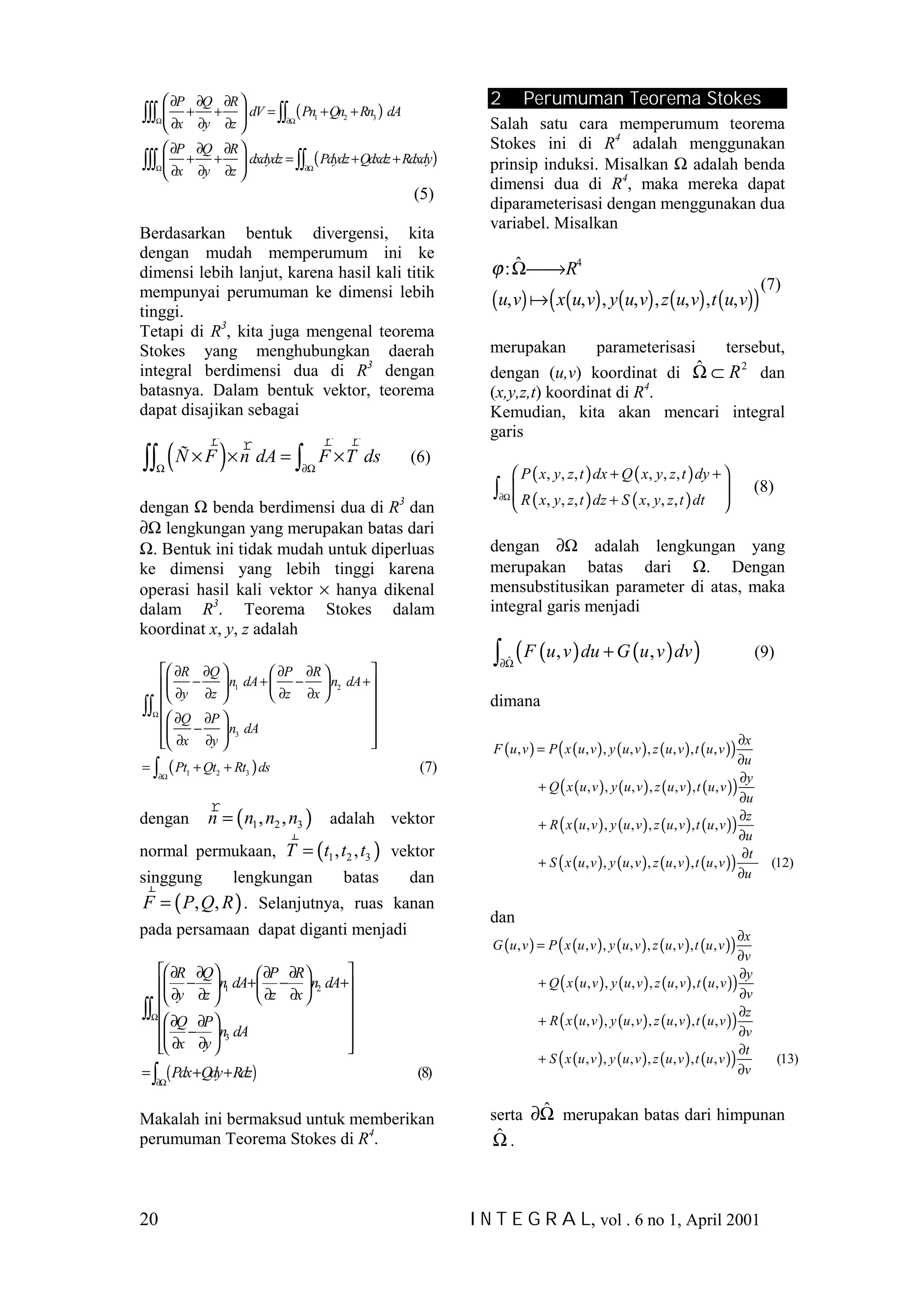 K alkulus perumuman teorema stokes | PDF