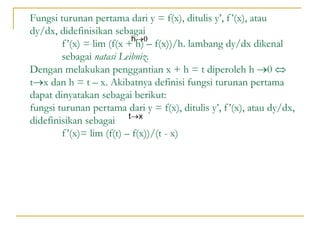 Kalkulus_diferensial.ppt untuk perkuliahan kalkulus | PPT