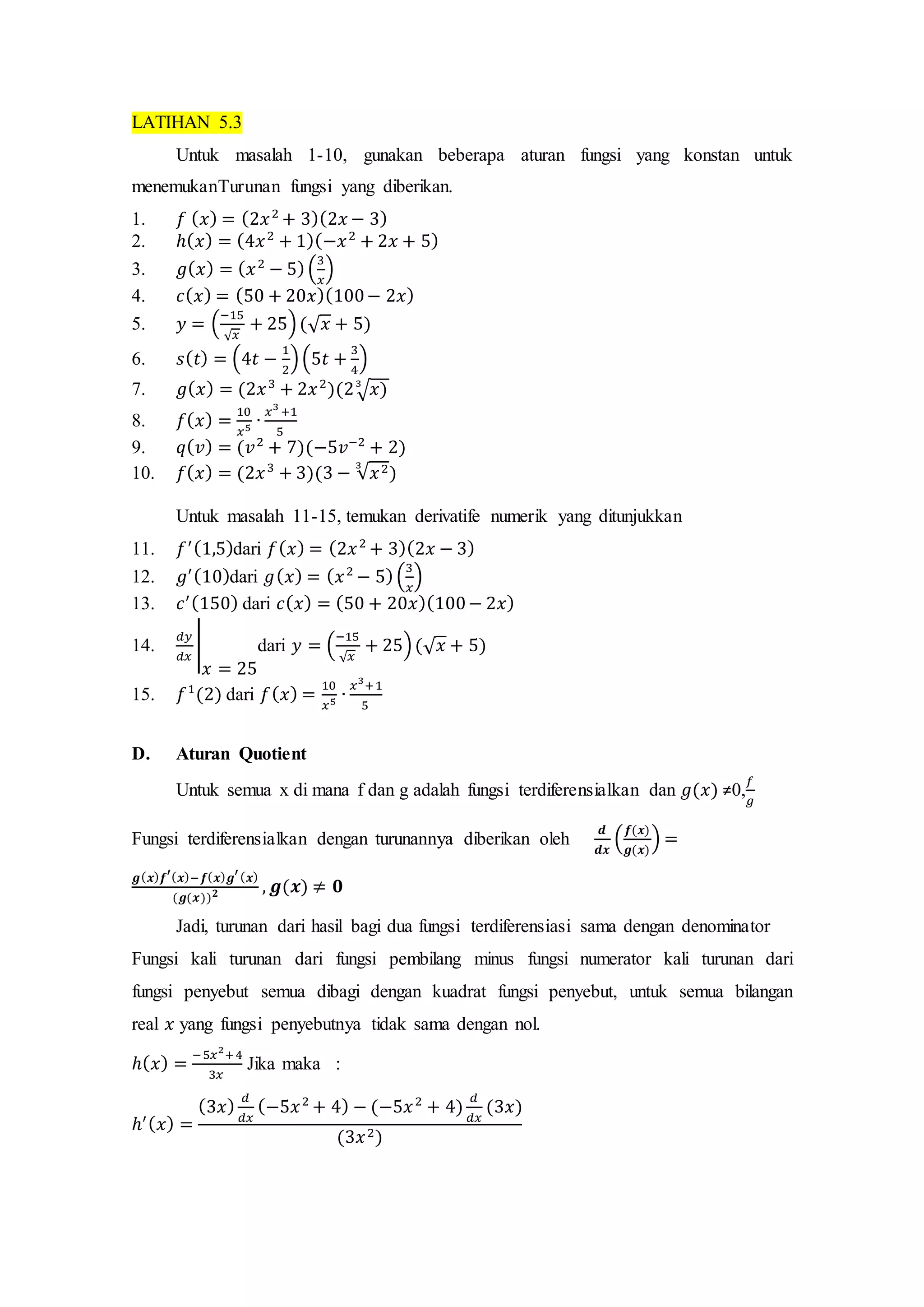 Kalkulus diferensial dan integral | PDF