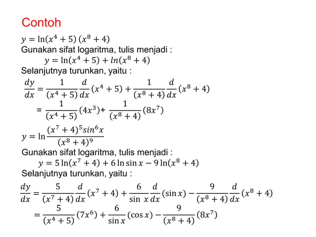 Kalkulus modul 3b turunan fungsi transendent | PDF
