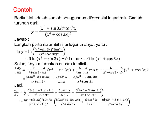 Kalkulus modul 3b turunan fungsi transendent | PDF