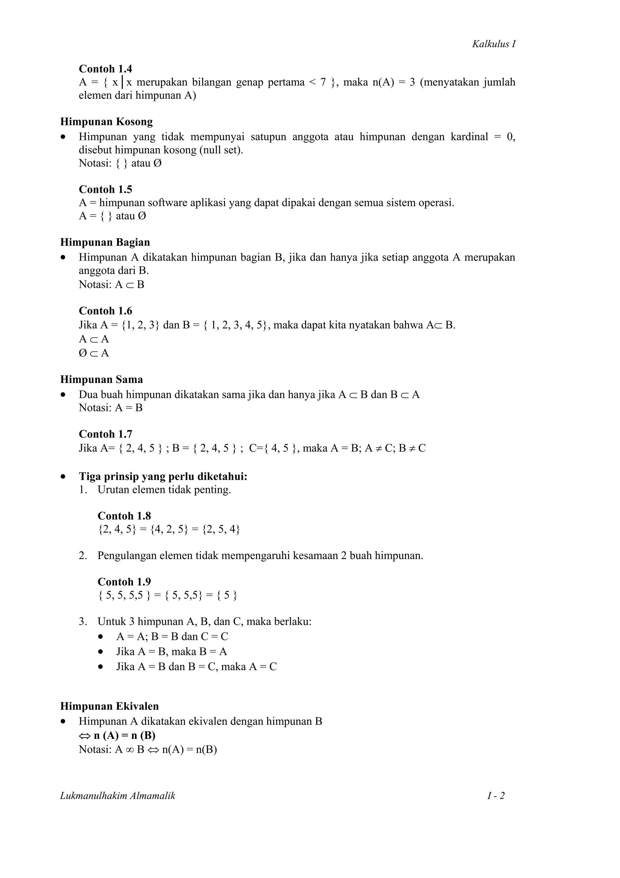 Kalkulus modul i himpunan | PDF
