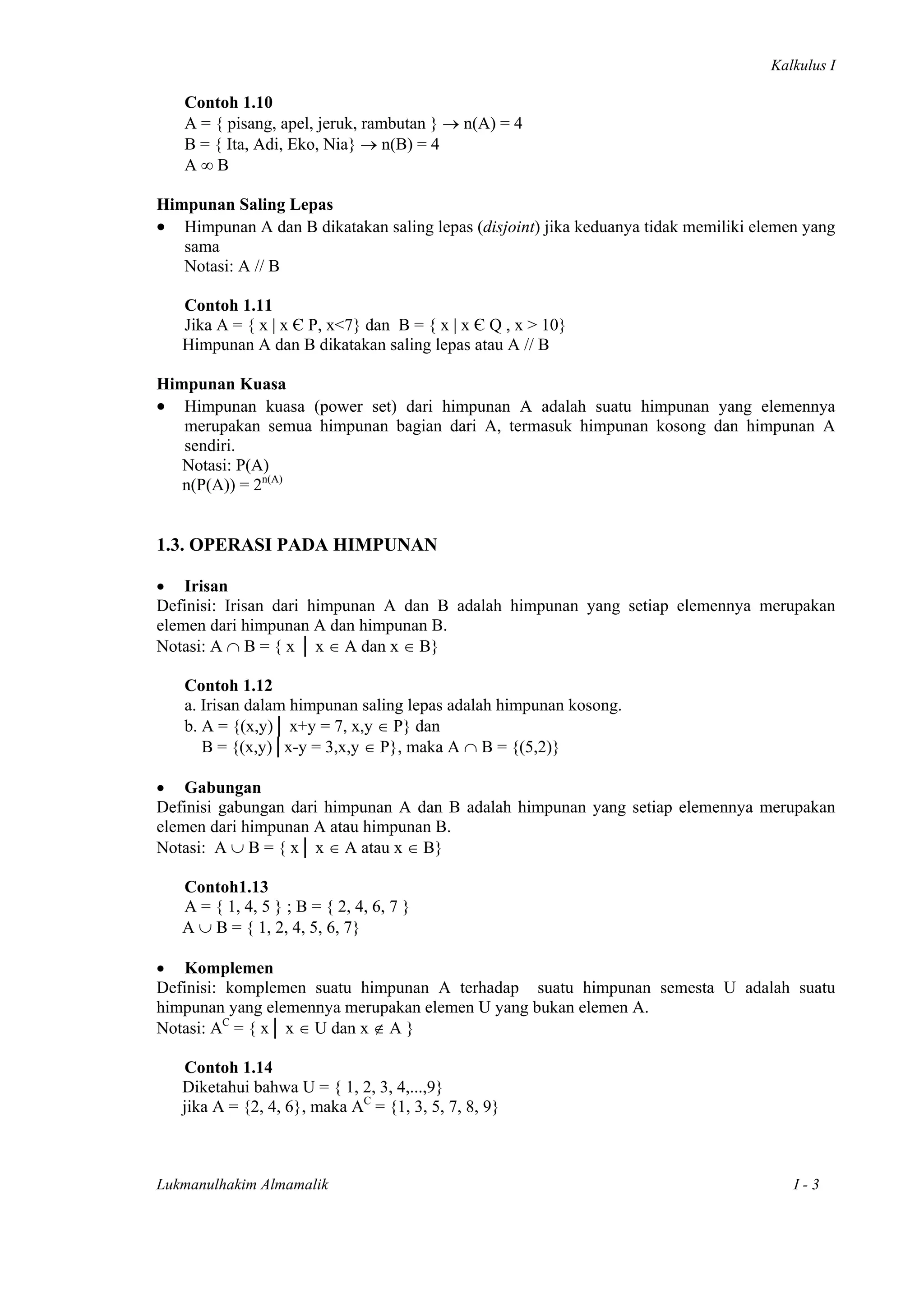 Kalkulus modul i himpunan | PDF