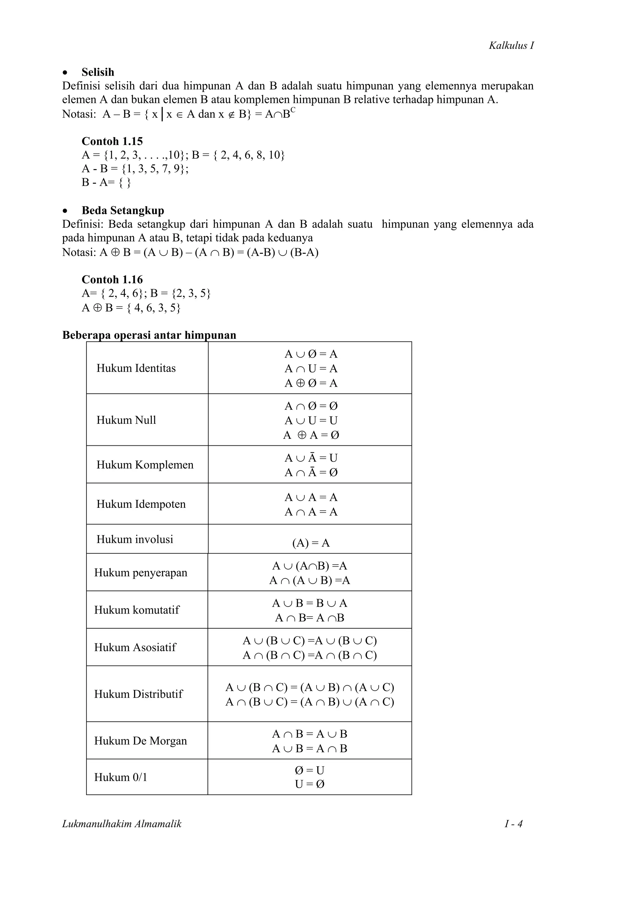 Kalkulus modul i himpunan | PDF