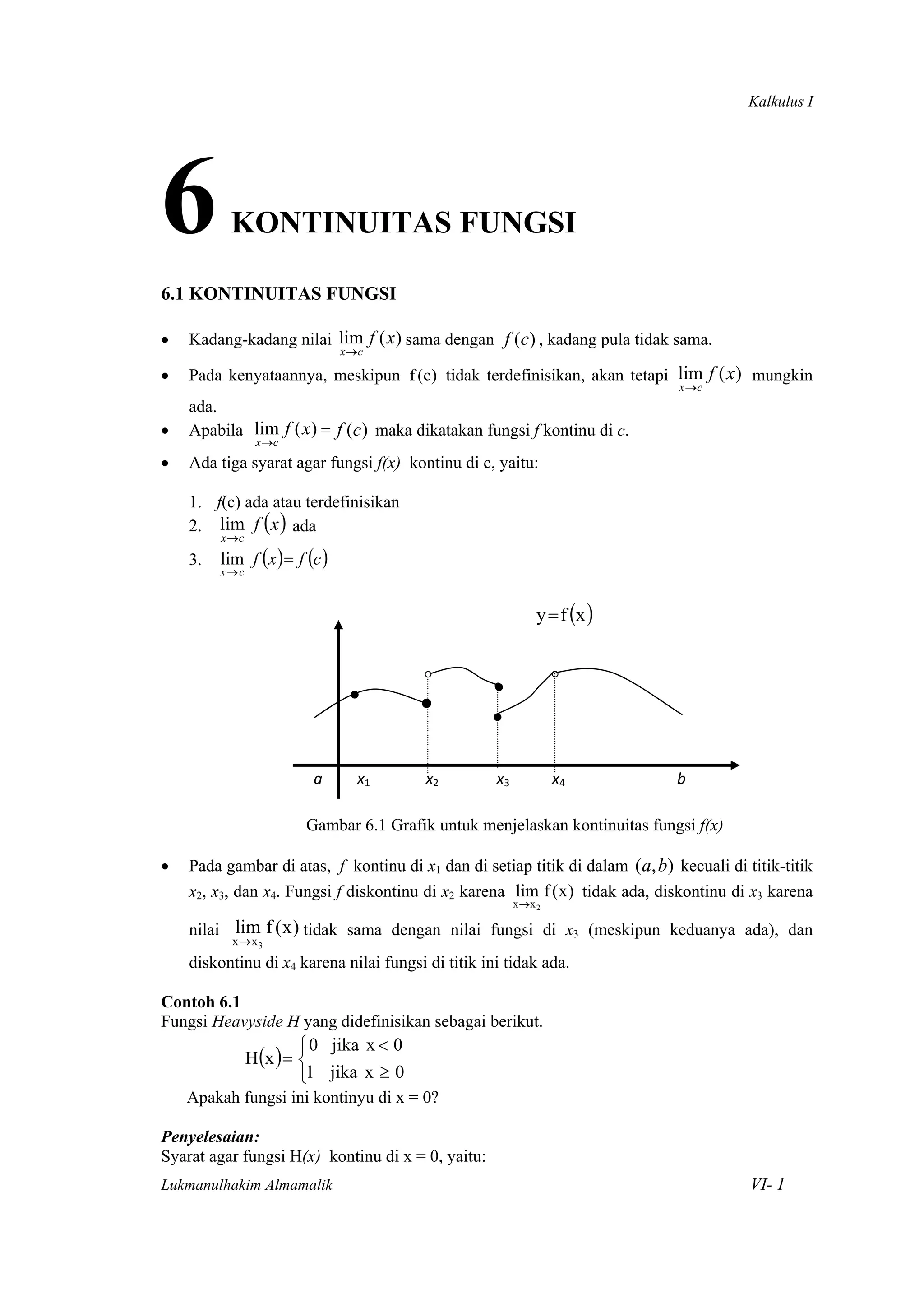 Kalkulus Modul Vi Kontinuitas Pdf