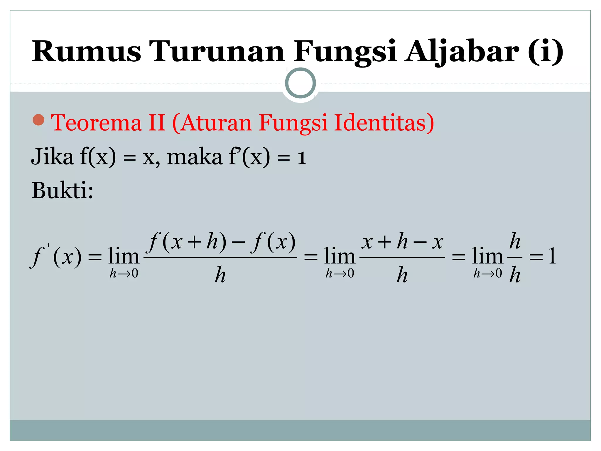 Kalkulus turunan dan integral | PPT