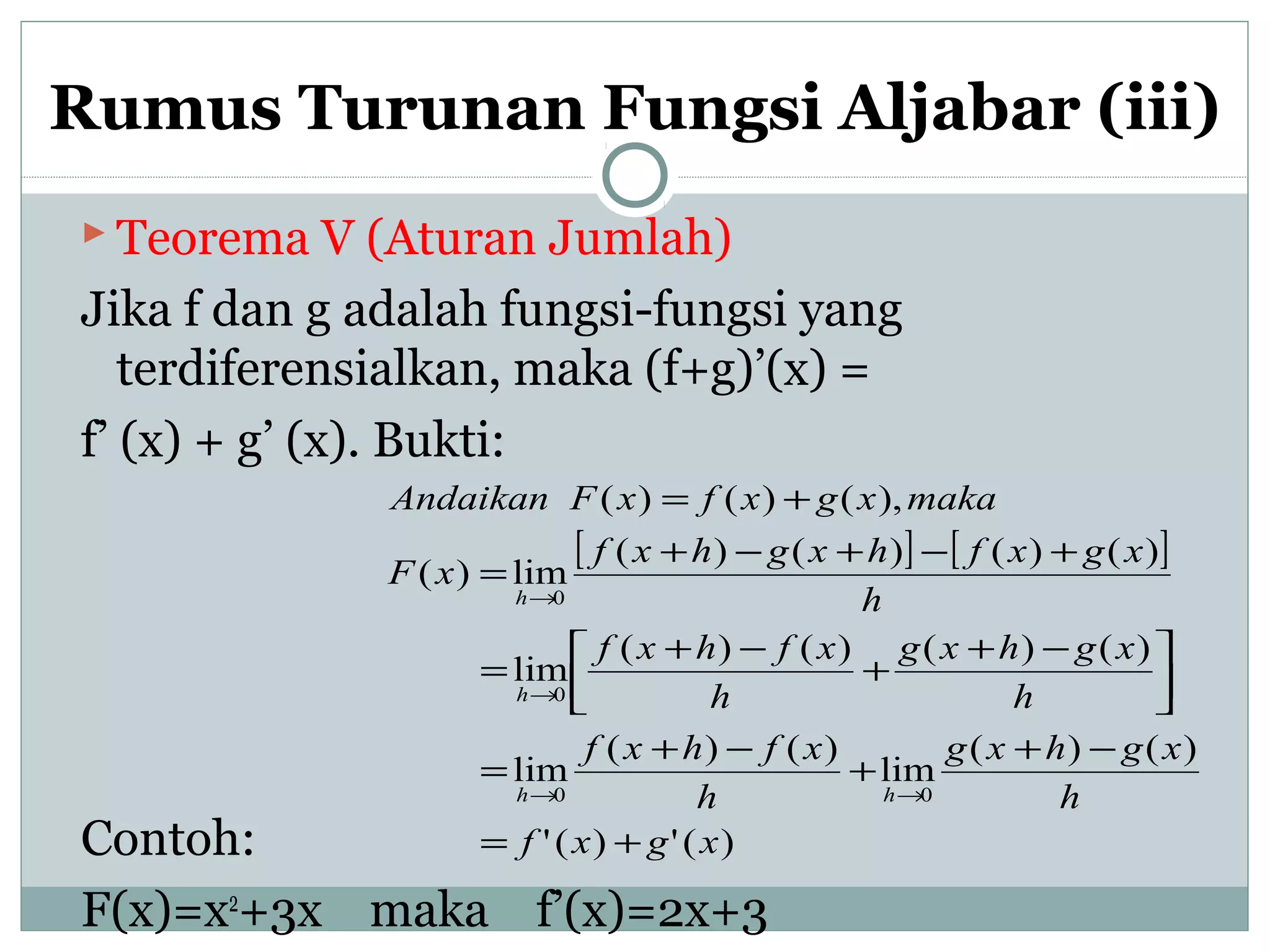 Kalkulus turunan dan integral | PPT