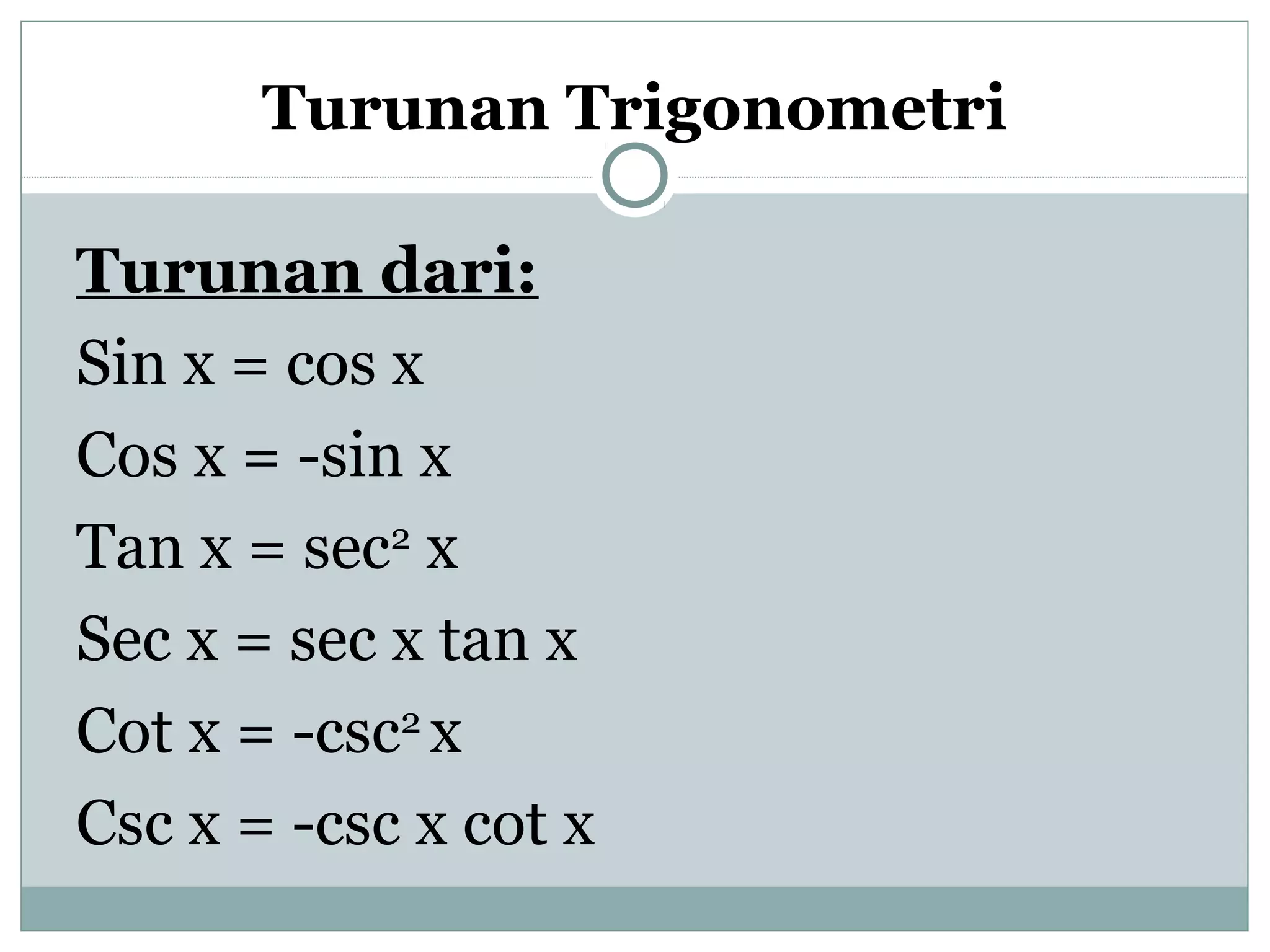 Kalkulus turunan dan integral | PPT
