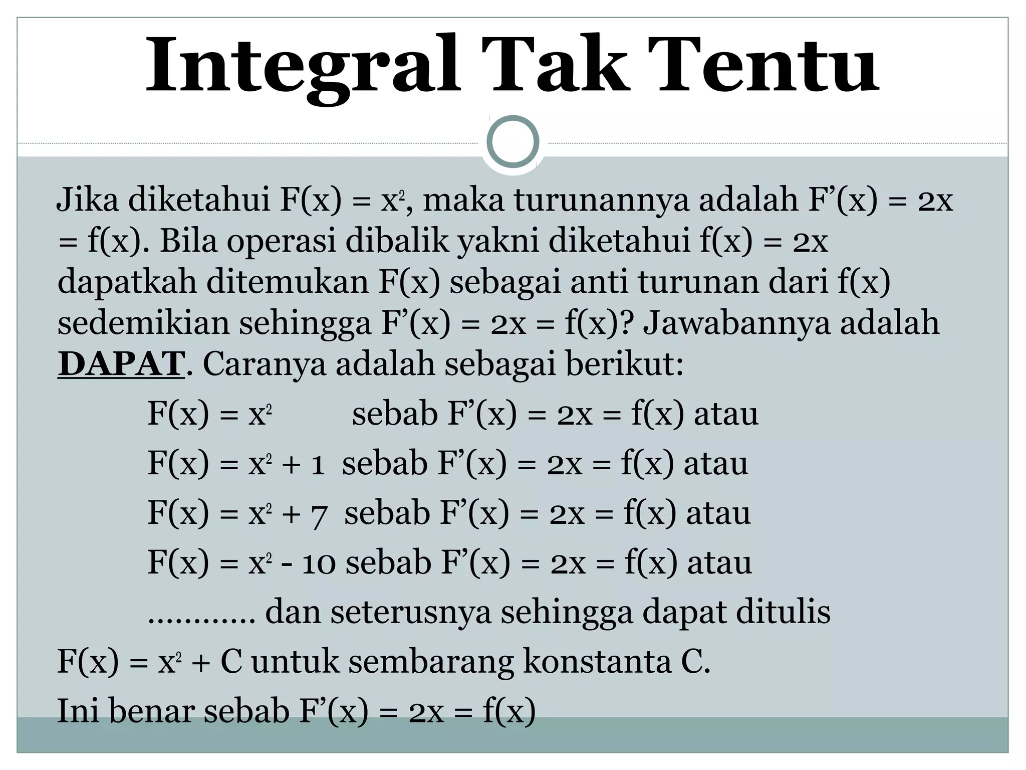 Kalkulus turunan dan integral | PPT