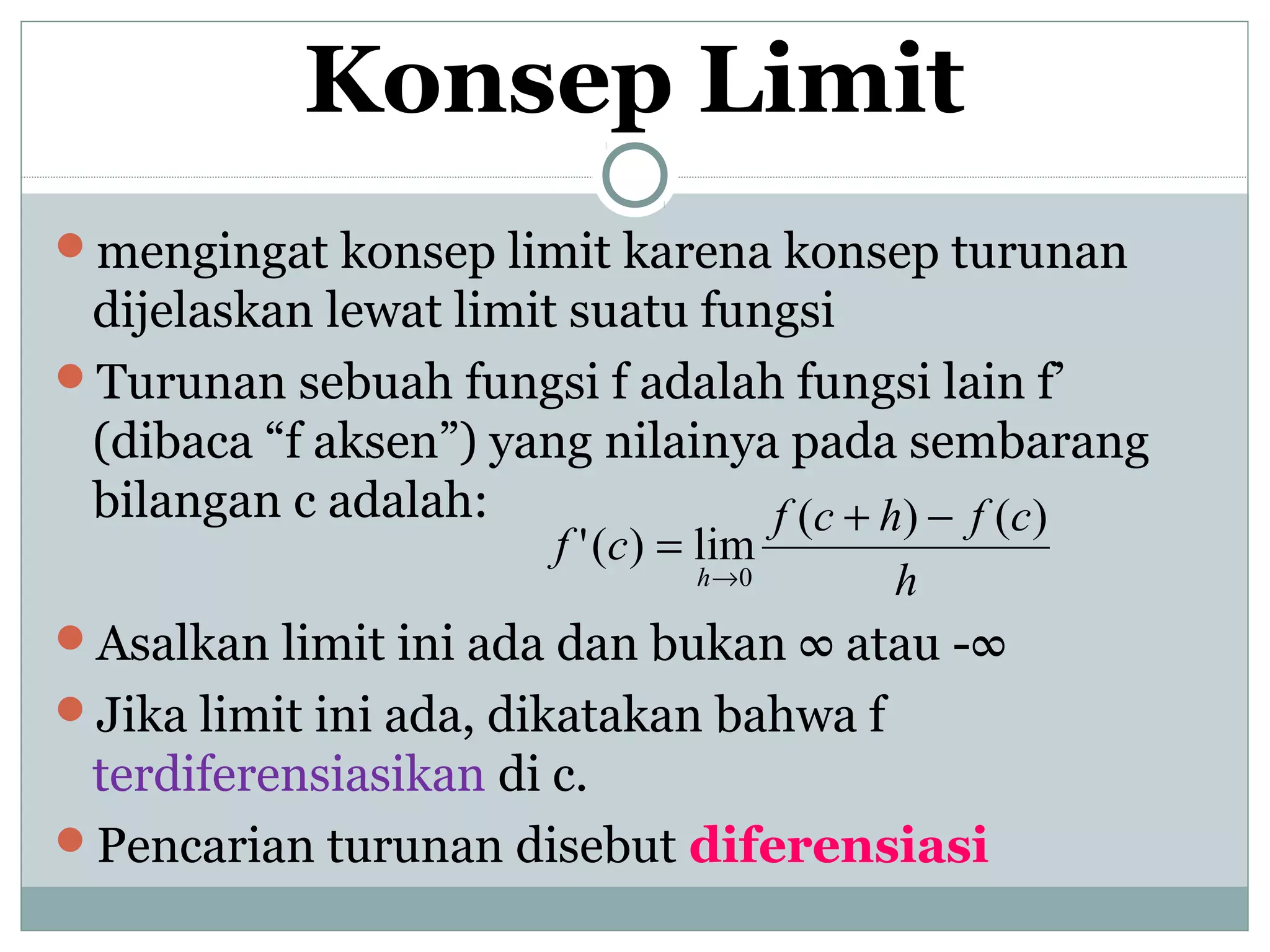 Kalkulus turunan dan integral | PPT