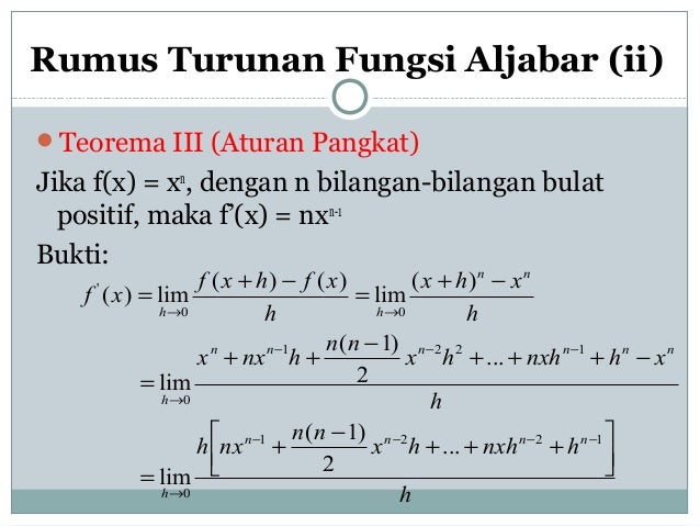 Kalkulus turunan dan integral