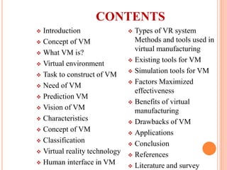 VIRTUAL MANUFACTURING PPT | PPTX