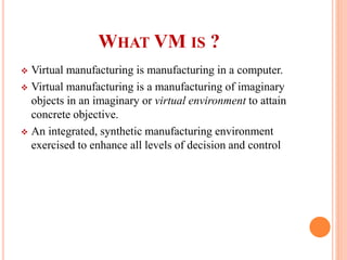 VIRTUAL MANUFACTURING PPT | PPTX