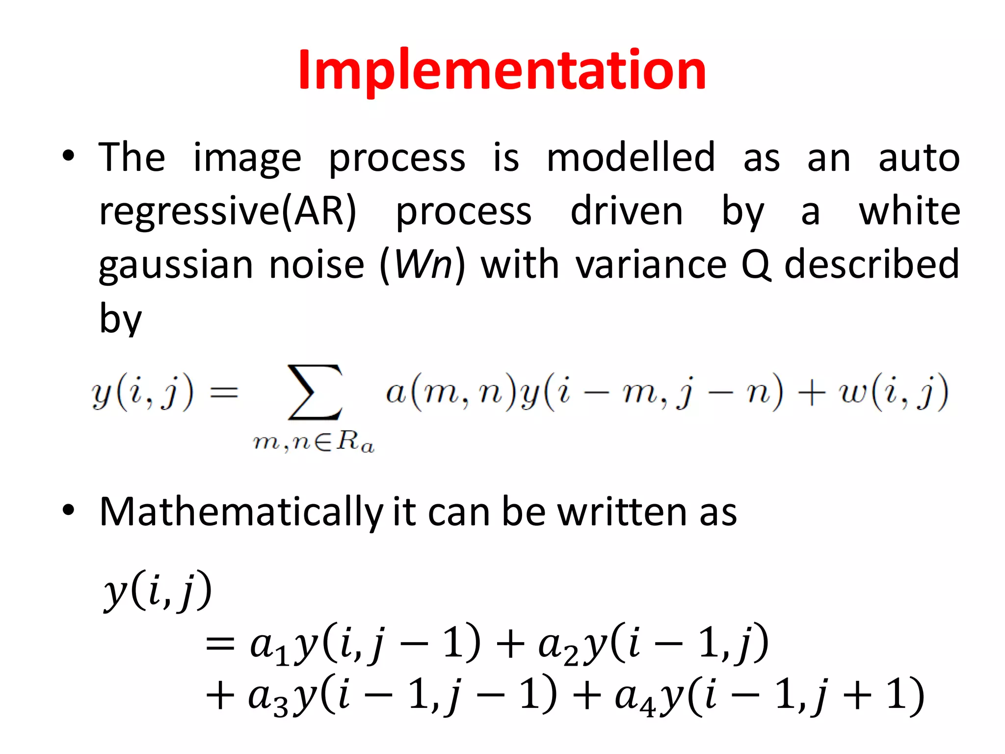 Kalman filter - Applications in Image processing | PDF