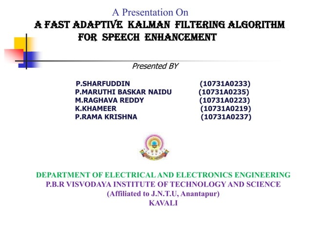 Kalman filter | PPT