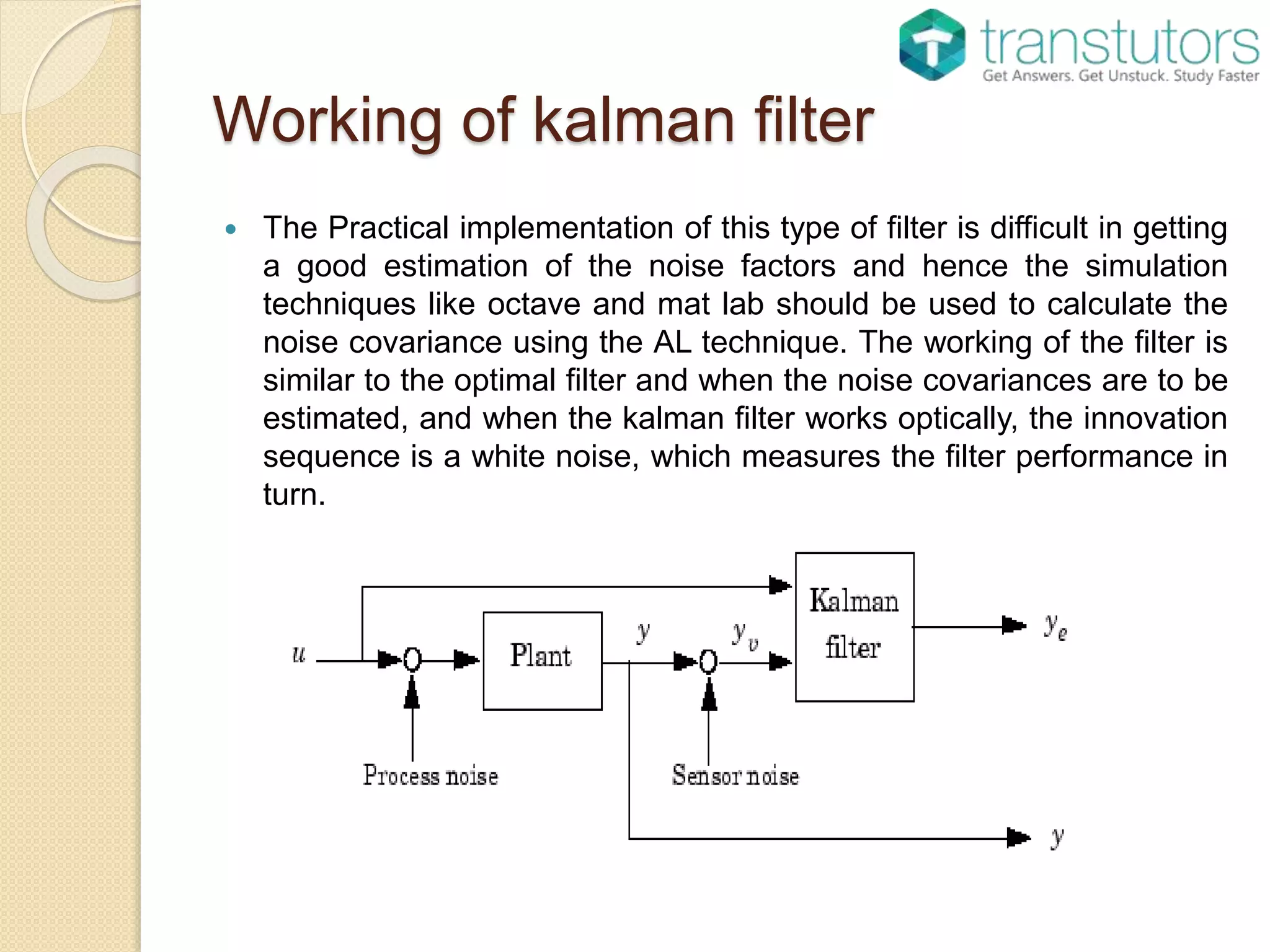 Kalman Filter | Statistics | PPTX