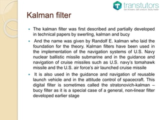 Kalman Filter | Statistics | PPTX