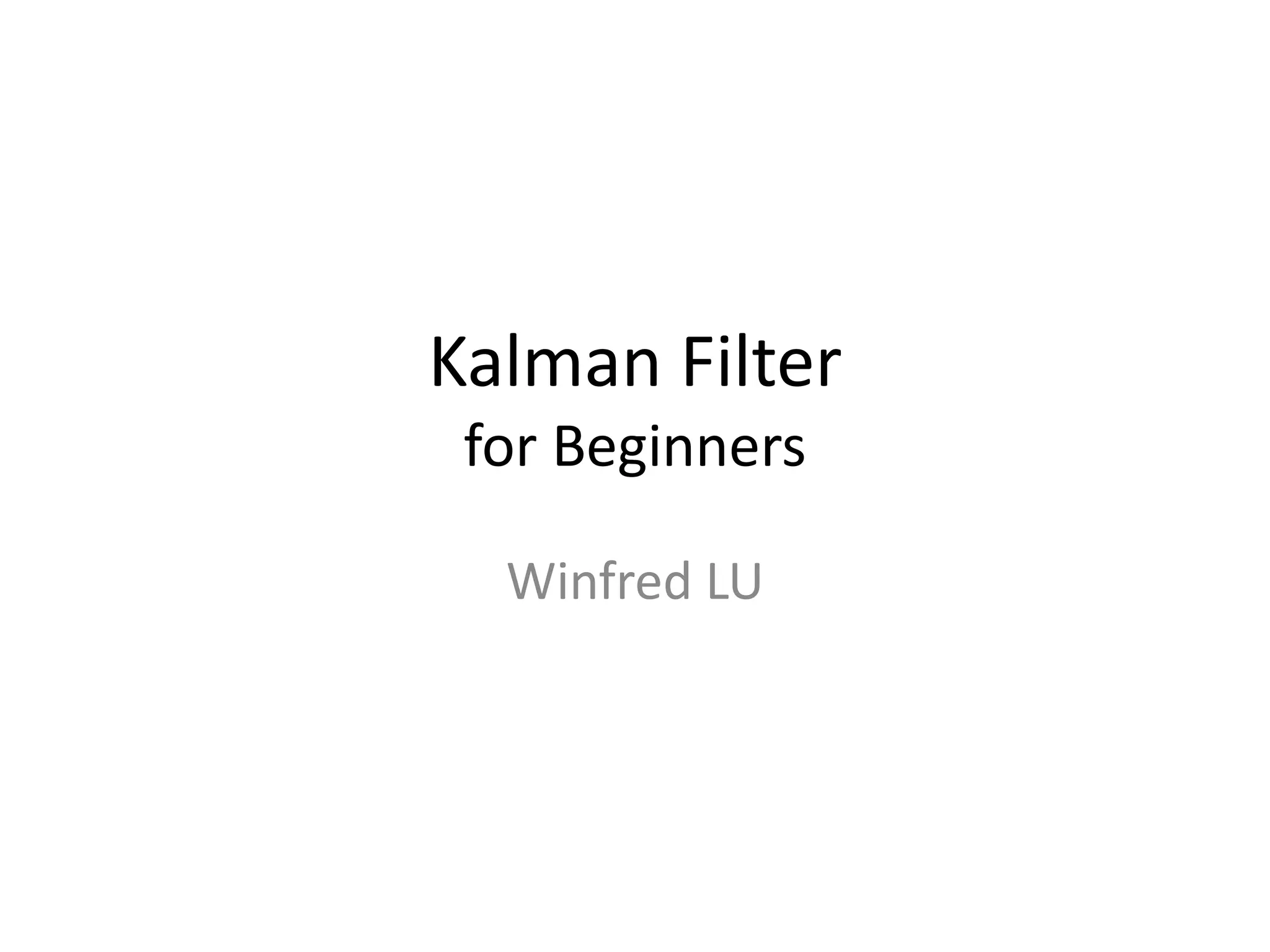 Kalman filter for Beginners | PDF