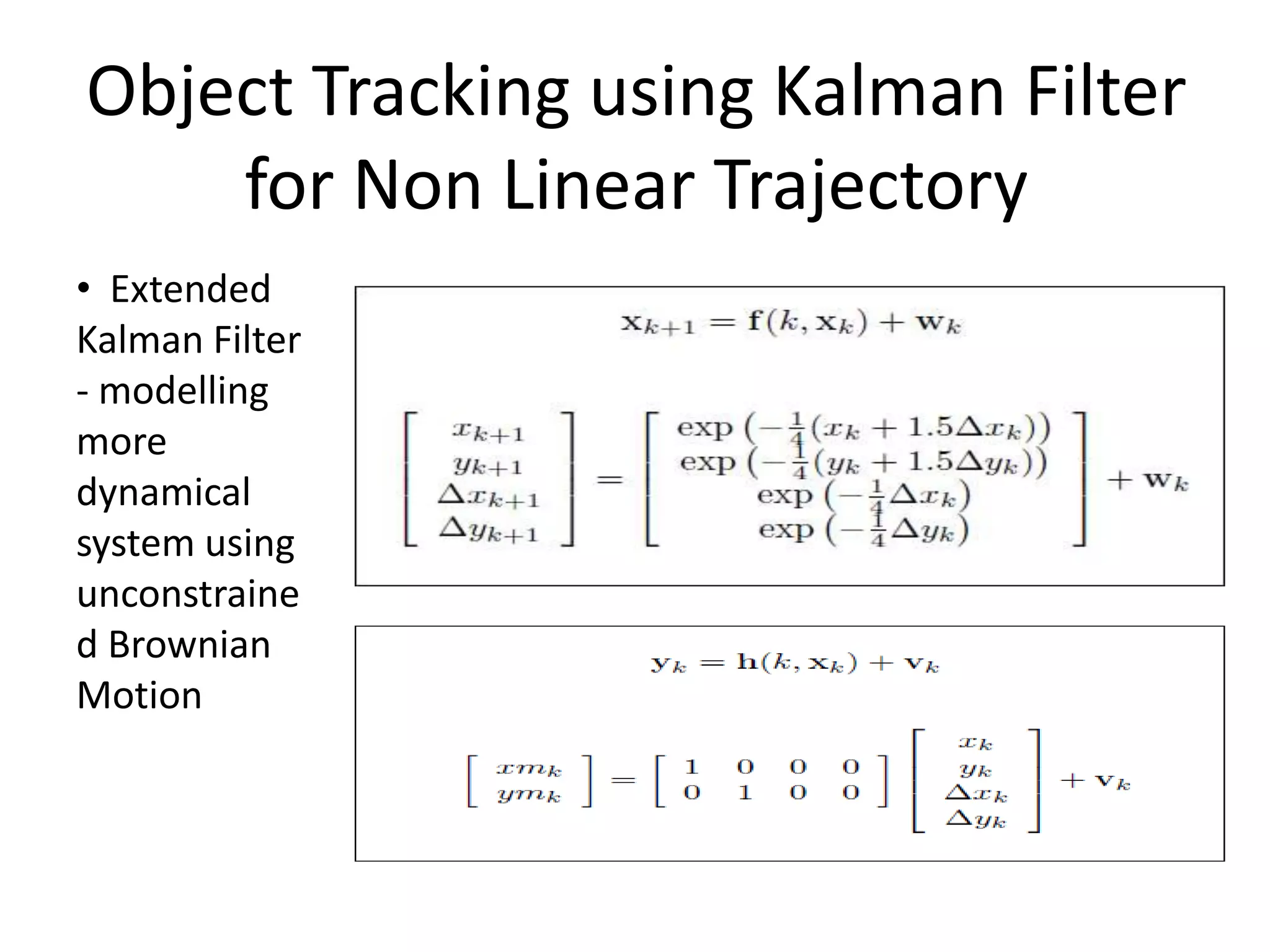 Kalman filter for object tracking | PPTX