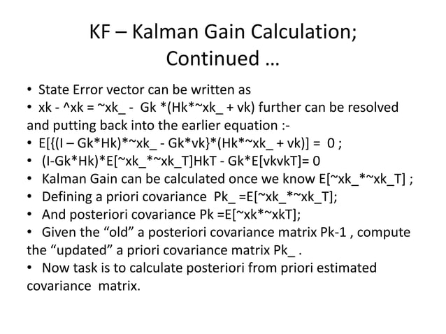 Kalman filter for object tracking | PPTX