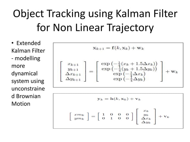Kalman filter for object tracking | PPTX