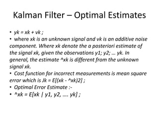 Kalman filter for object tracking | PPTX
