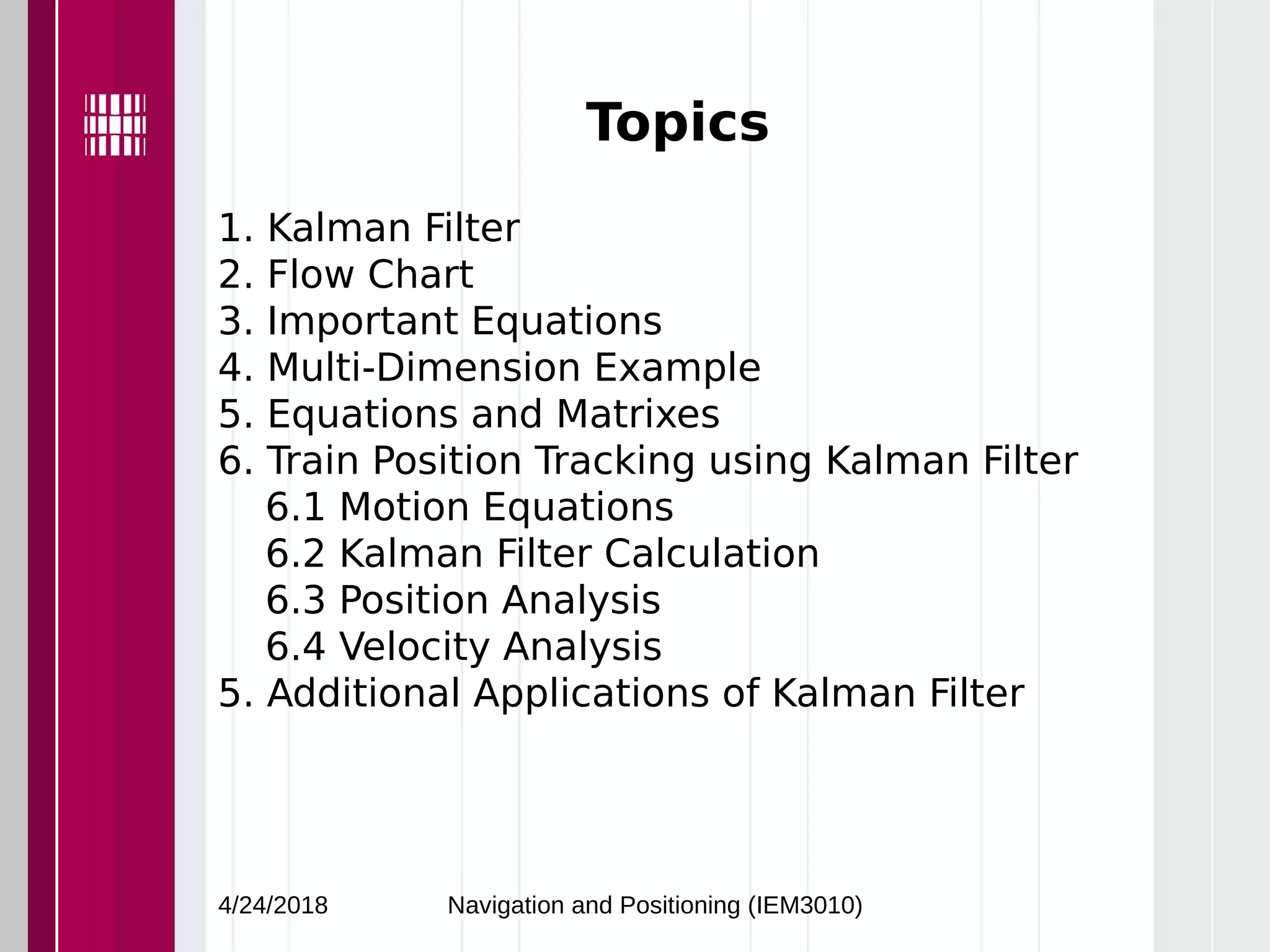 Kalman Filter Presentation | PDF