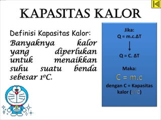 Kalor, Pengaruh Kalor, Rumus-rumus Kalor dan Contoh Soal | PPTX