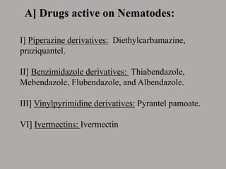 Anthelmintics (antihelminthics) drugs | PPT | Digestive Disorders ...