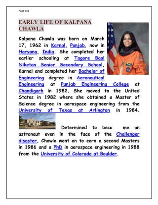 Kalpana chawla | DOCX